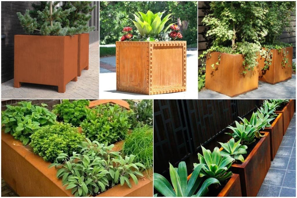 Achieve a Rustic and Contemporary Look with a Corten Steel Cube Planter