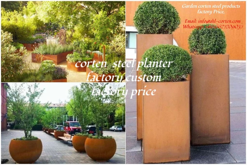 Outdoor corten planter pot